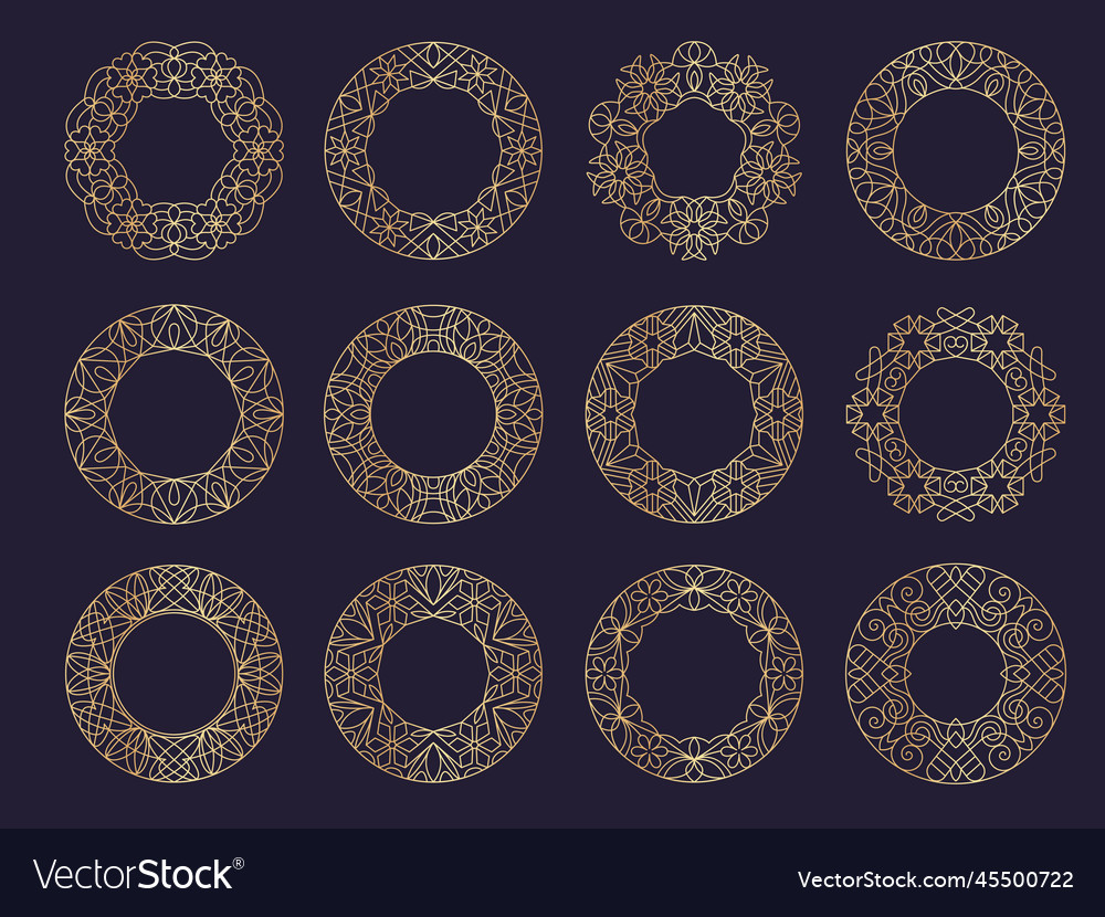 Decorative circle frames royal design empty forms Vector Image