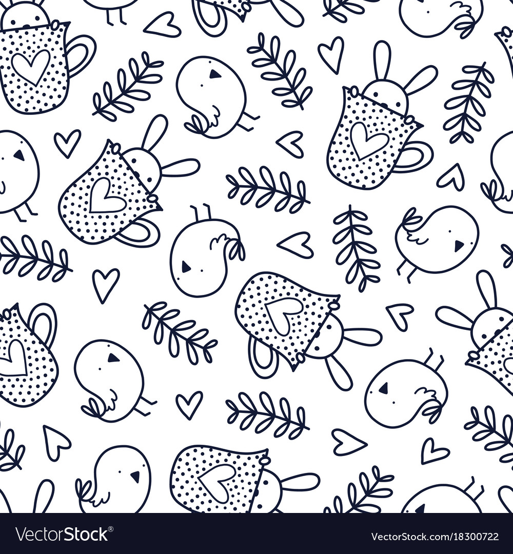 Doodles pattern Royalty Free Vector Image - VectorStock