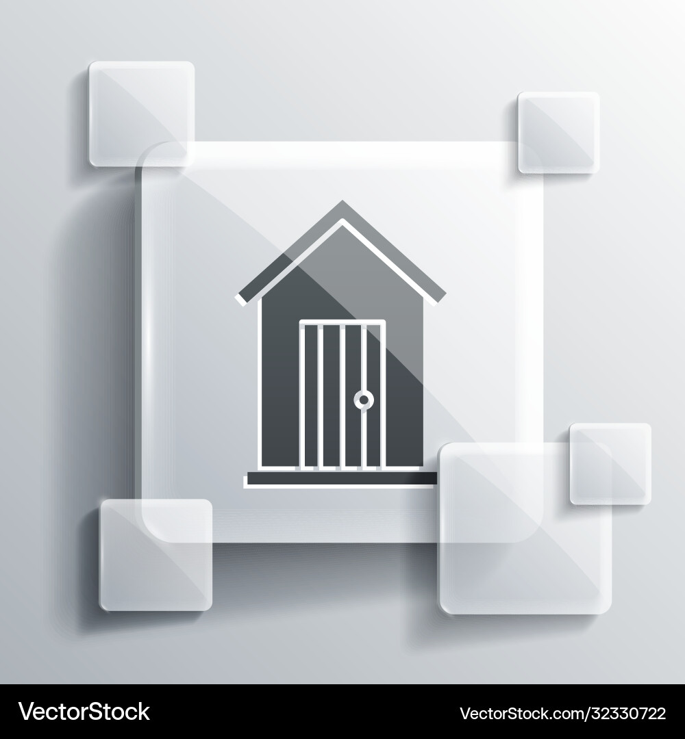 Grey farm house icon isolated on background Vector Image