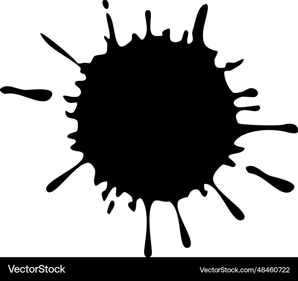 Ink drop stain grunge splash black spot Royalty Free Vector