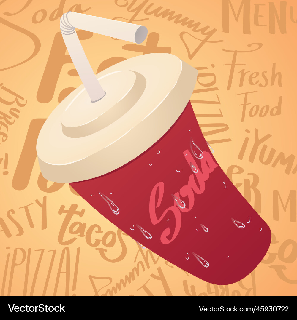 Isolated colored soda cup fast food Royalty Free Vector