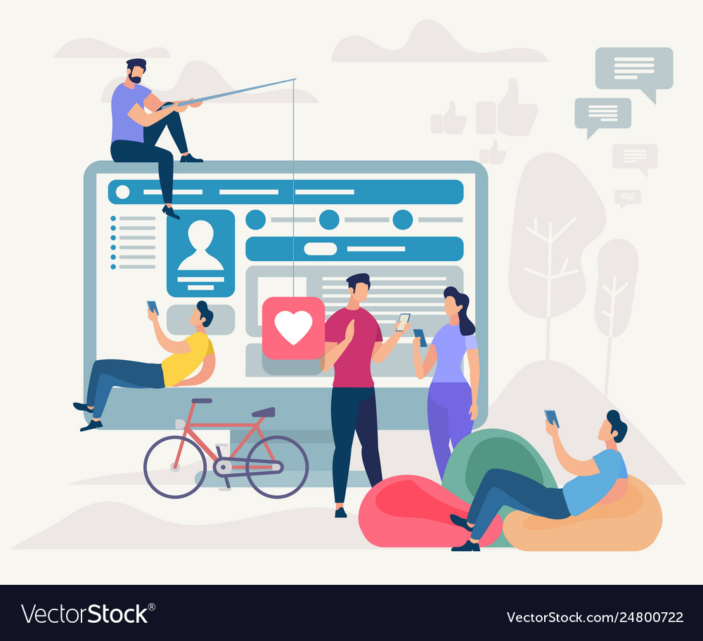 People communicating via internet using mobile app