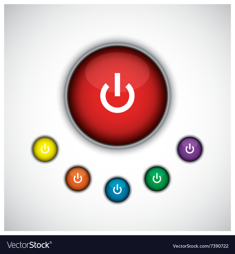 Red on button Royalty Free Vector Image - VectorStock