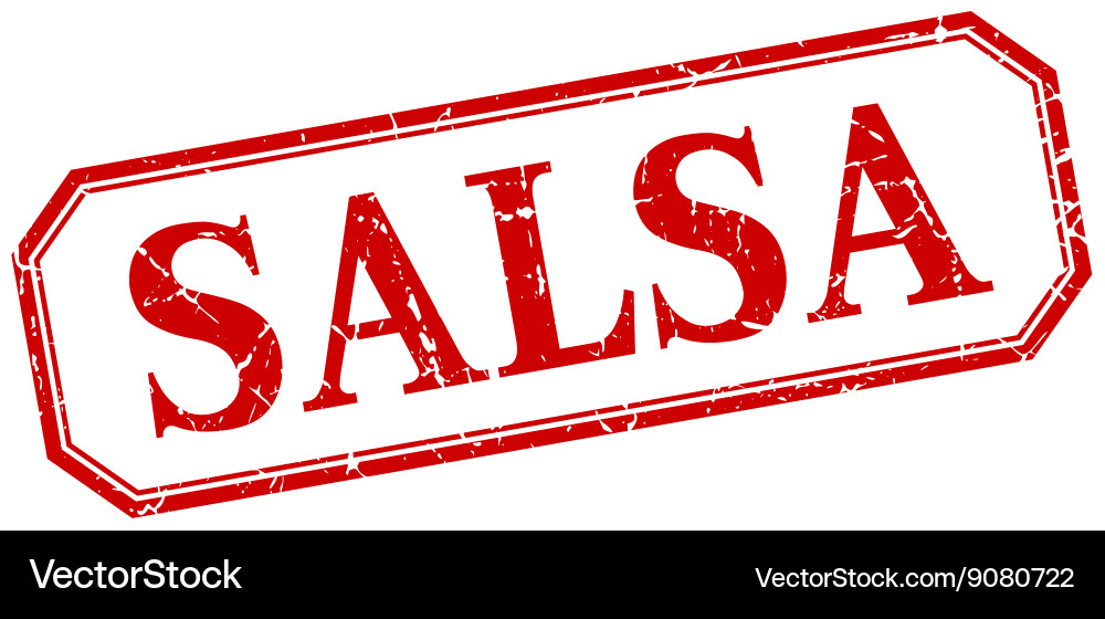 Salsa square red grunge vintage isolated label Vector Image