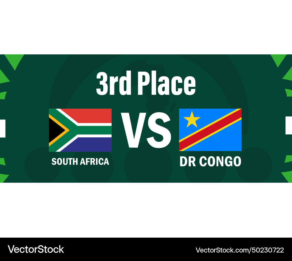South africa and dr congo 3rd place match emblems Vector Image