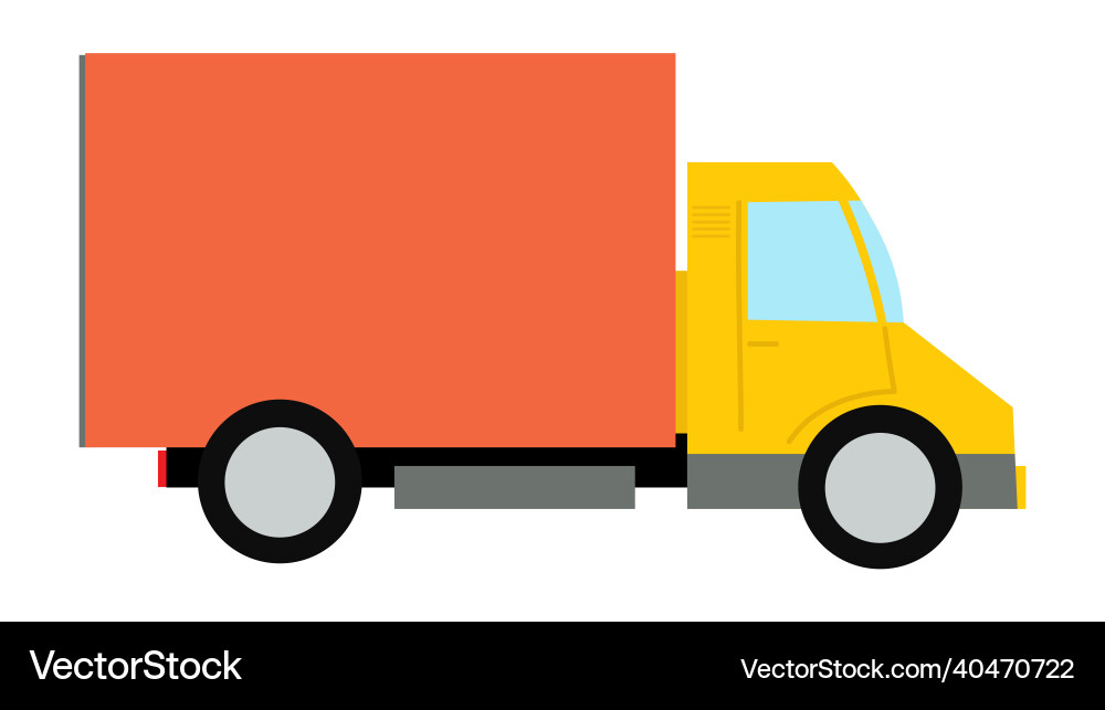 Sticker with truck for delivery Royalty Free Vector Image