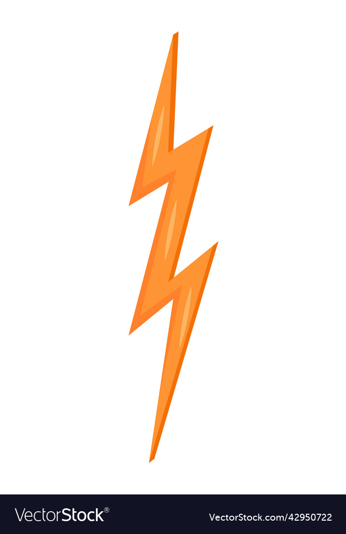Thunderbolt semi flat color object Royalty Free Vector Image