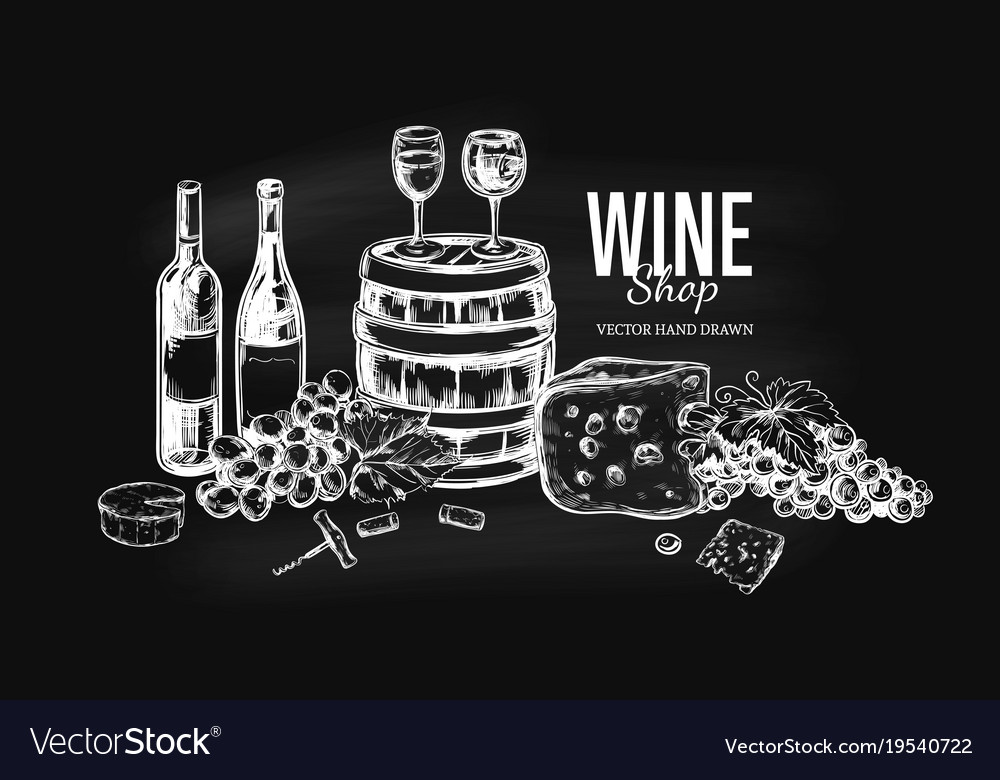 Wine shop concept Royalty Free Vector Image - VectorStock