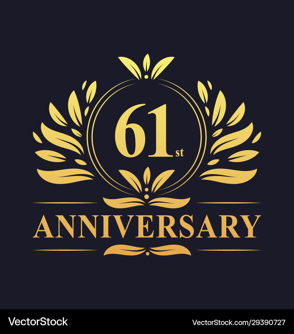 61st anniversary logo 61 years design Royalty Free Vector