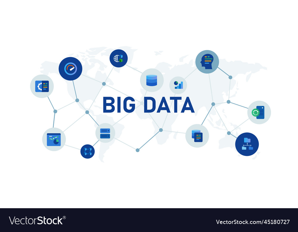 Big data database concept Royalty Free Vector Image
