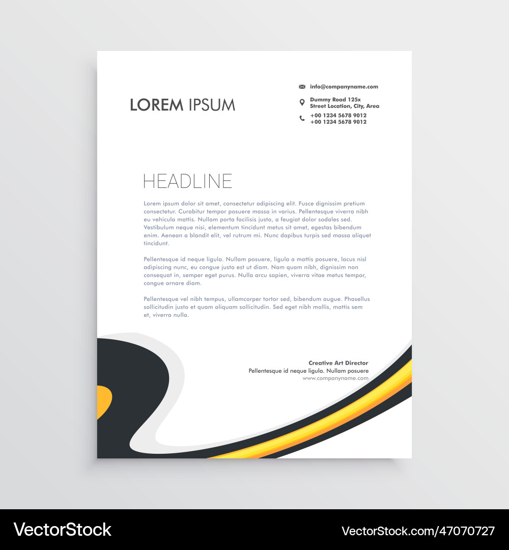 Clean modern business letterhead template design Vector Image