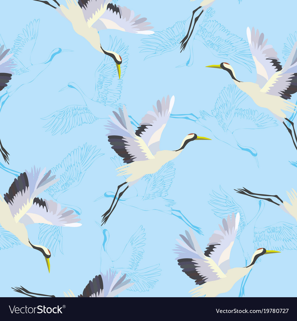 Crane pattern Royalty Free Vector Image - VectorStock