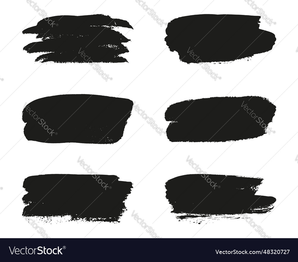 Grunge paintbrush texture set brush stroke black Vector Image