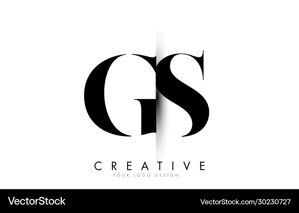 Gs g s letter logo with creative shadow cut design