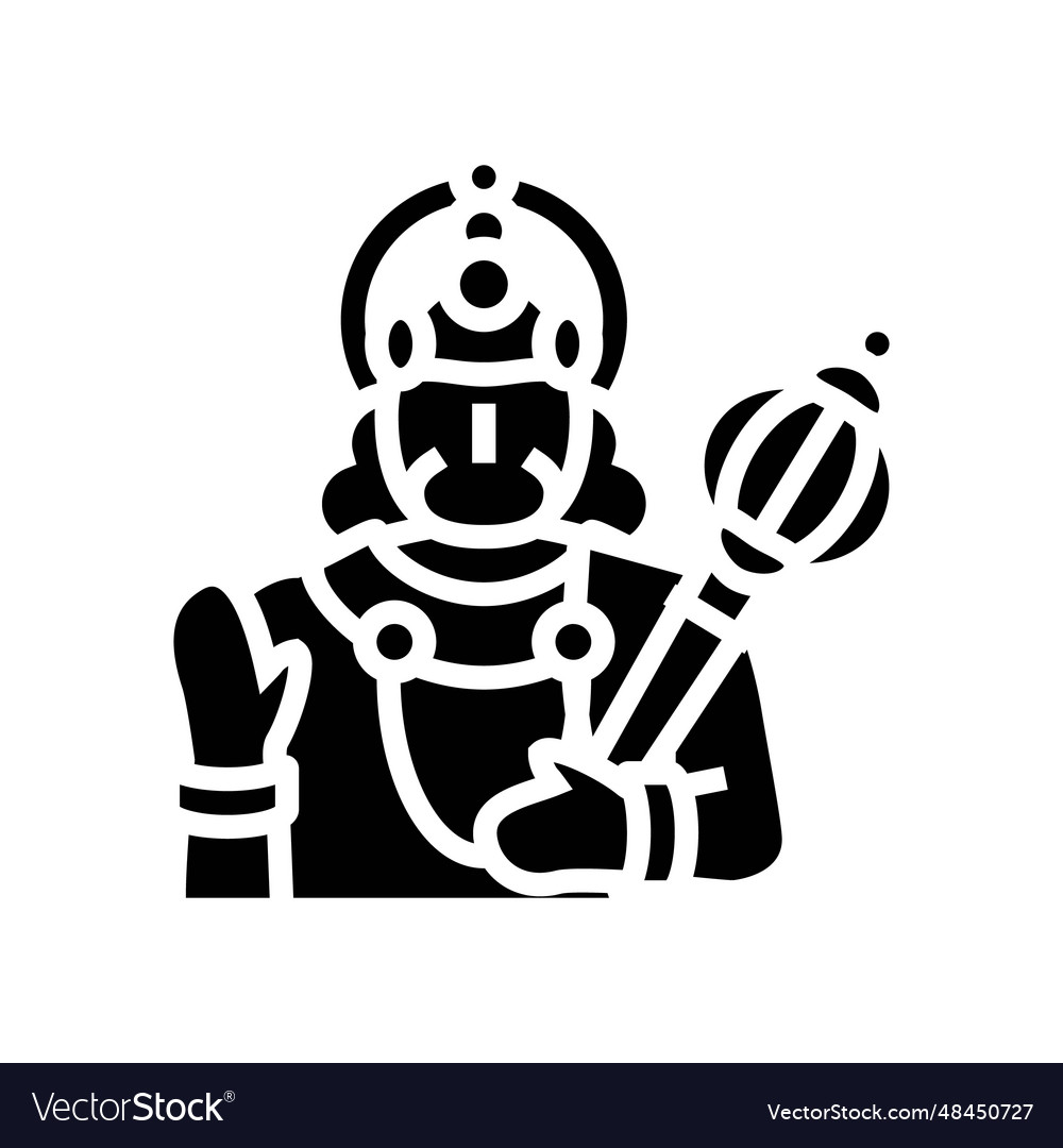 Hanuman hinduism religion glyph icon Royalty Free Vector Hanuman hinduism religion glyph icon Royalty Free Vector