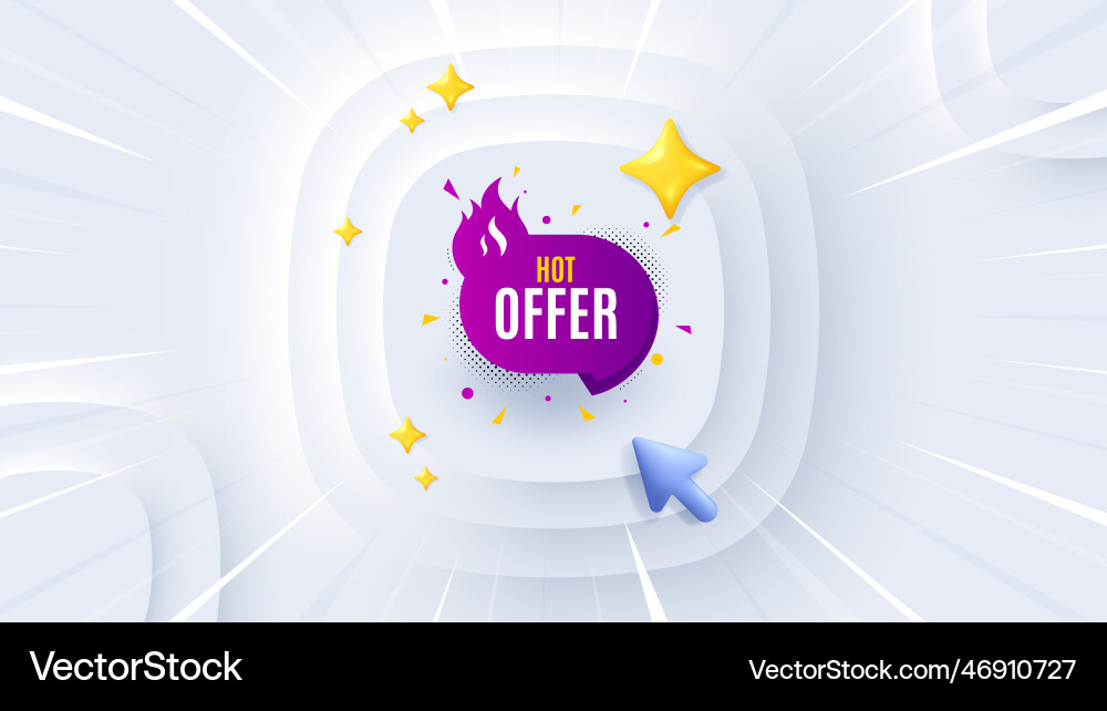 Hot offer banner discount sticker shape Royalty Free Vector