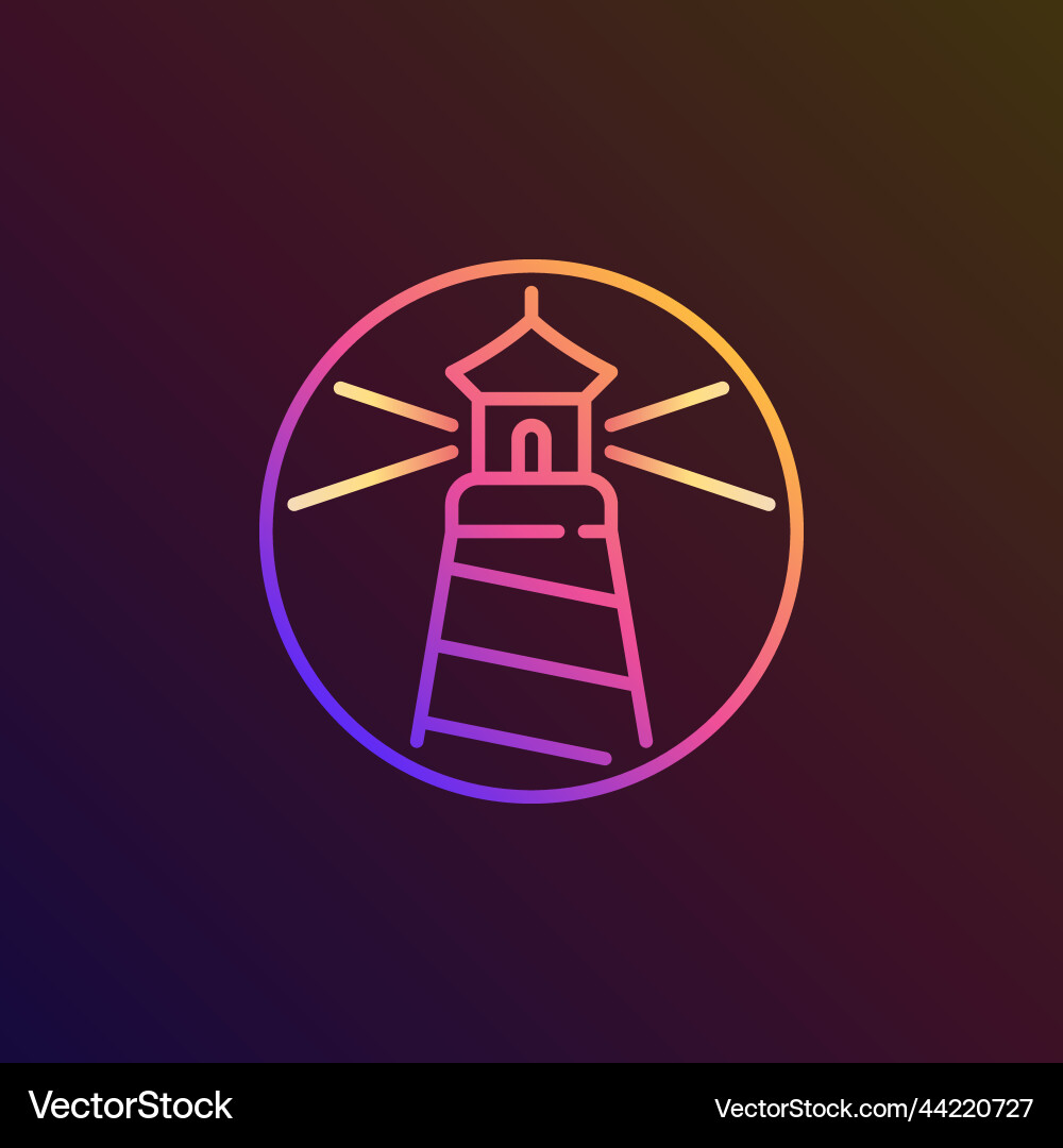 Lighthouse concept colorful round outline Vector Image
