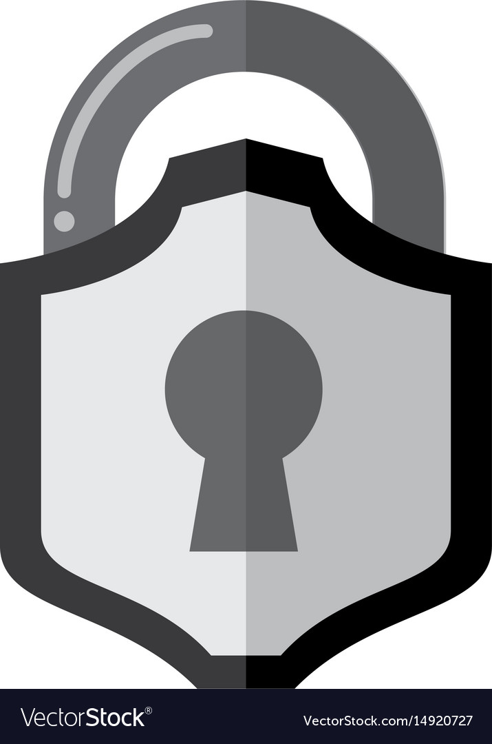Padlock security shield Royalty Free Vector Image