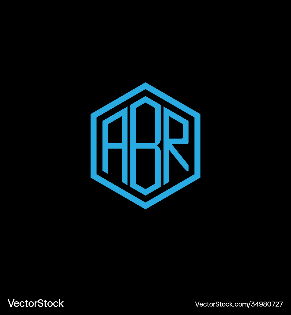 Polygon abr letter icon design on black Royalty Free Vector