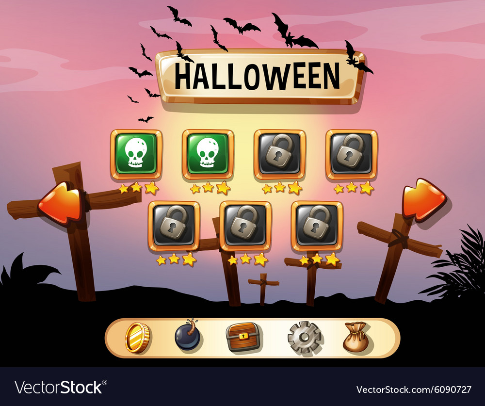 Screensaver of halloween theme game Royalty Free Vector