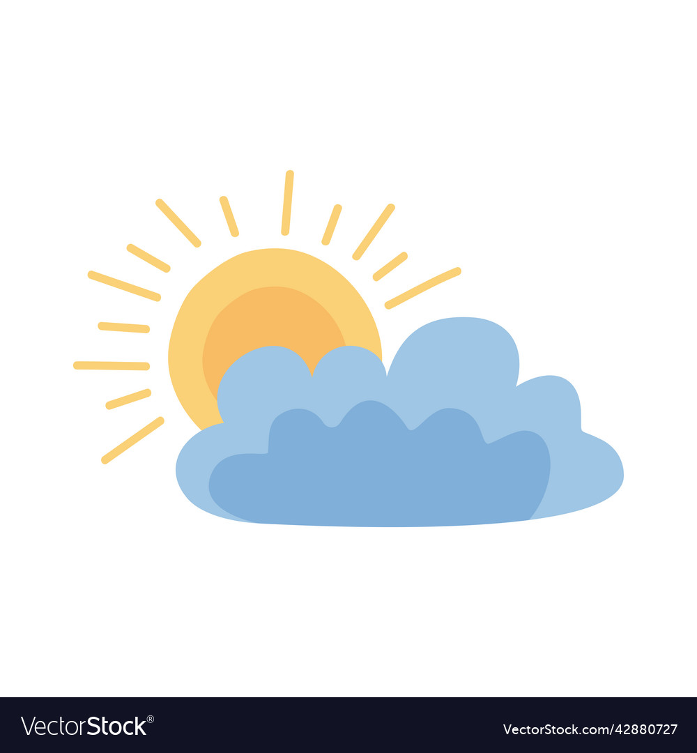 Sun and cloud Royalty Free Vector Image - VectorStock