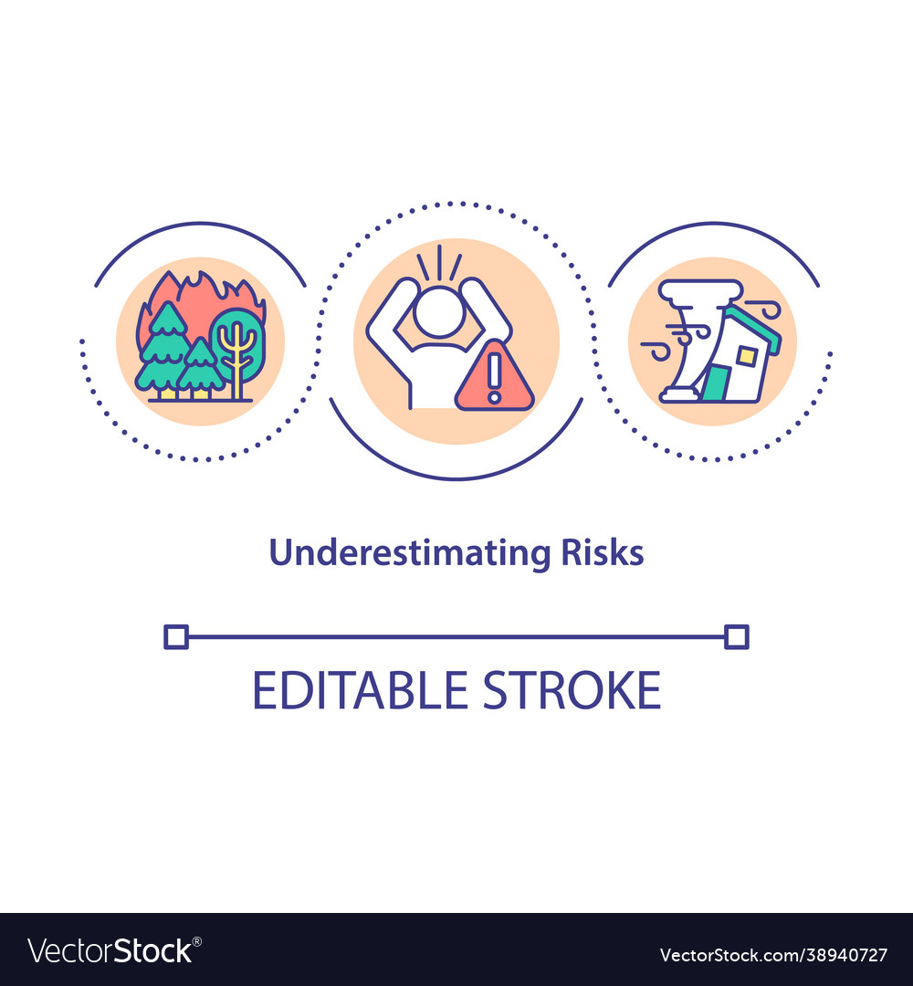 Underestimating risks concept icon Royalty Free Vector Image