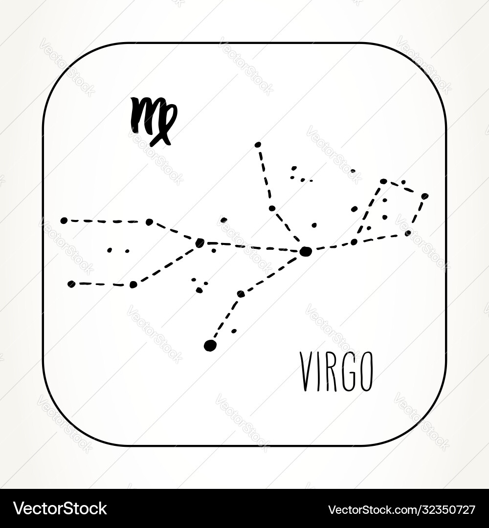 Virgo zodiac sign hand drawn constellation Vector Image