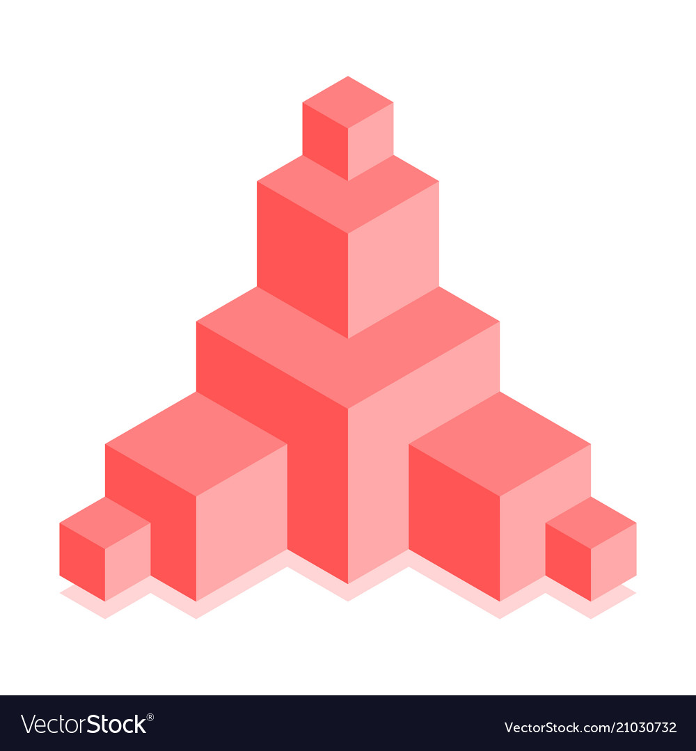 Abstract cubic icon isometric Royalty Free Vector Image