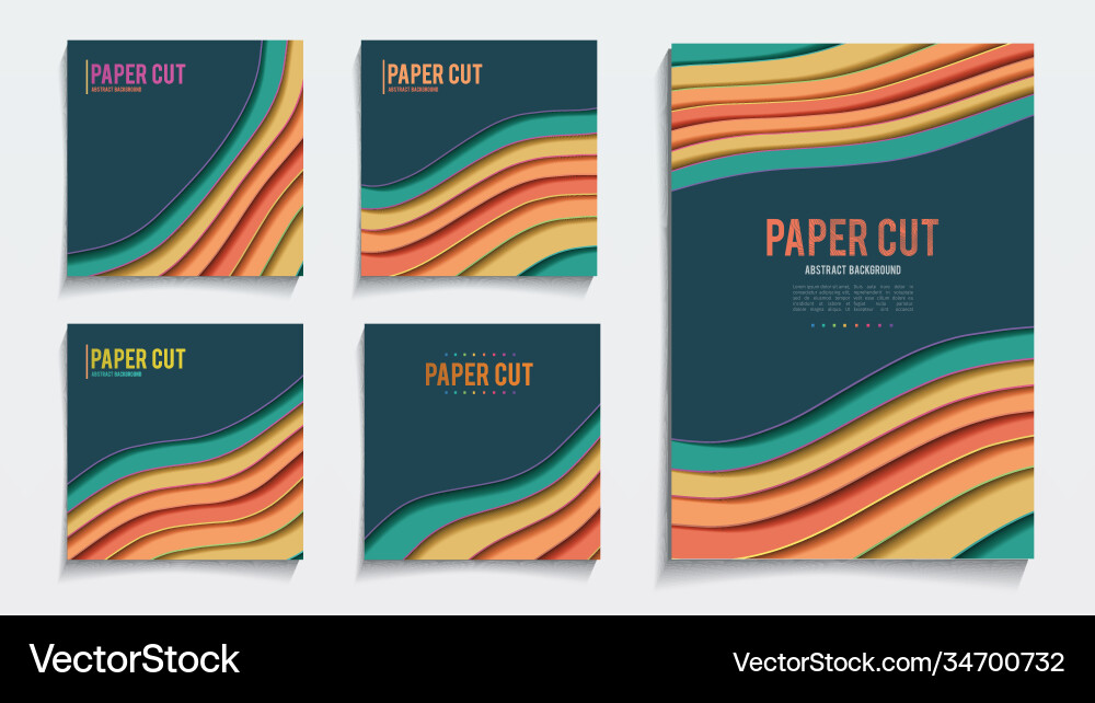 Abstract paper cut social media post paper cut Vector Image
