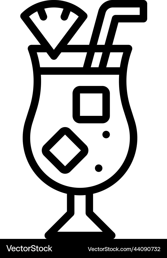 Bluehawaii cocktail icon alcoholic mixed drink Vector Image