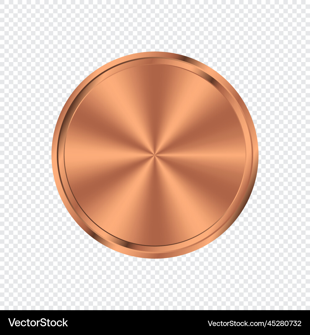 Bronze circle plate background bronze metal round Vector Image