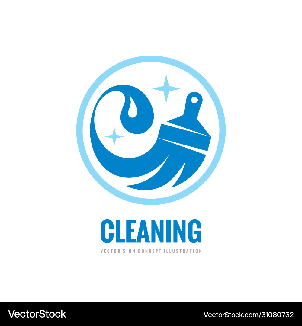 Cleaning service - business logo template Vector Image