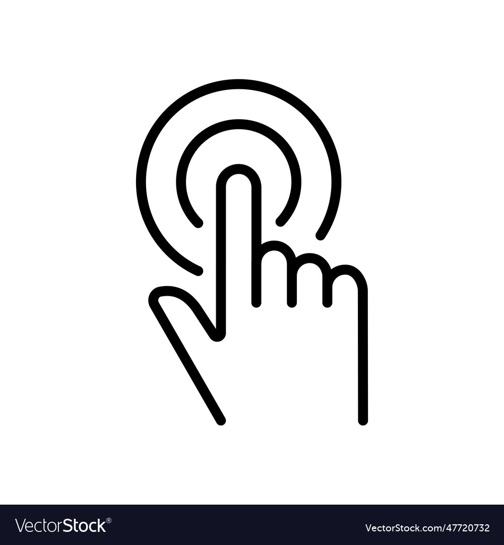Clicker pointer hand line icon editable stroke Vector Image