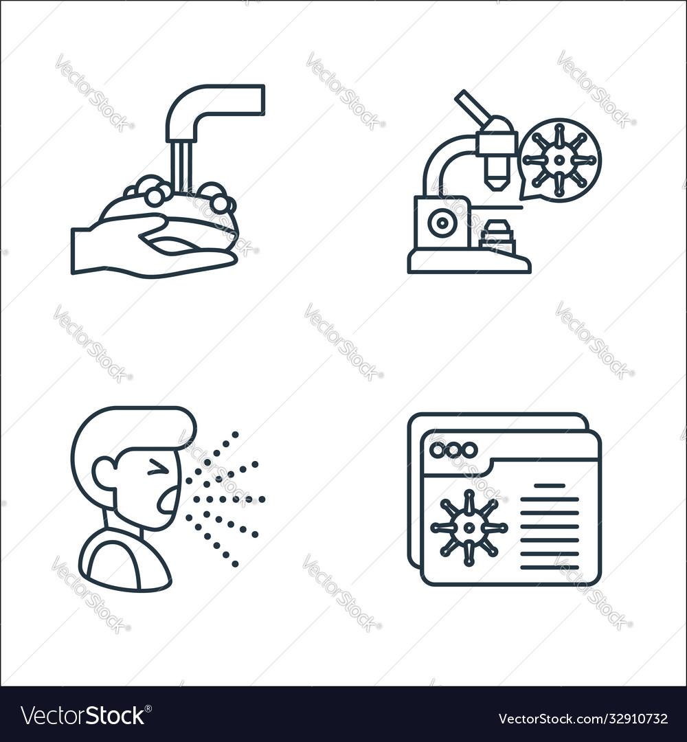 Coronavirus line icons linear set quality line Vector Image