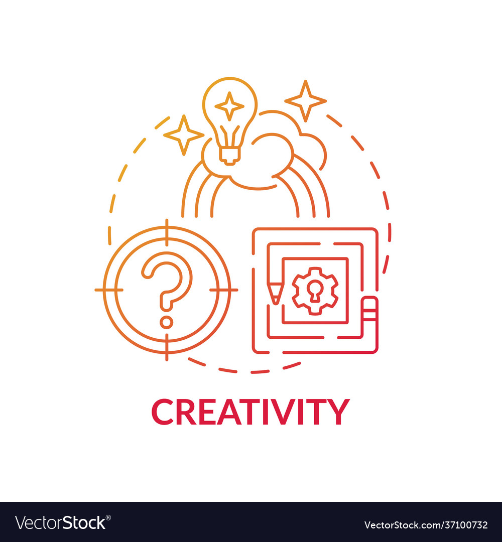 Creativity red gradient concept icon Royalty Free Vector