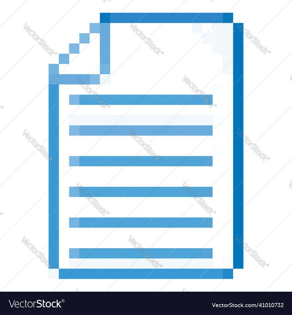 Folder icon in pixel art style paper sign retro 8 Vector Image