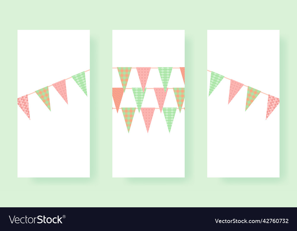 Garlands of colorful bunting flags Royalty Free Vector Image