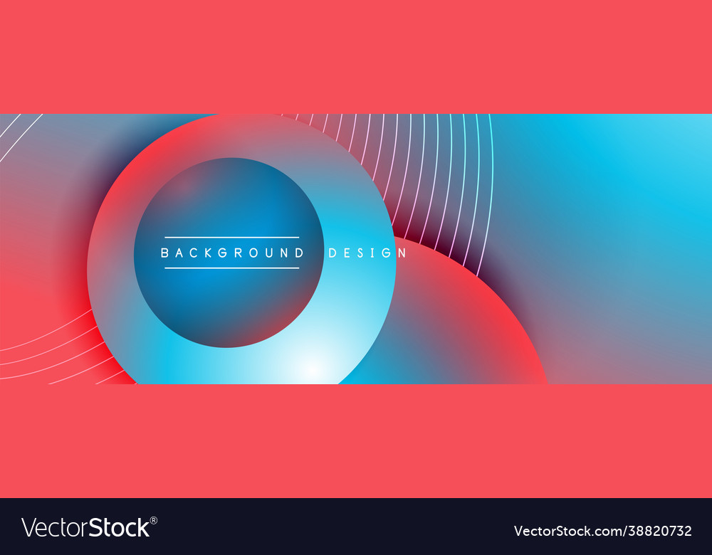 Gradient circles with shadows techno Royalty Free Vector