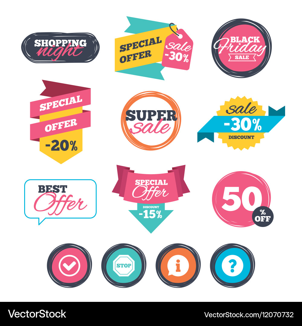 Information icons stop prohibition symbol Vector Image