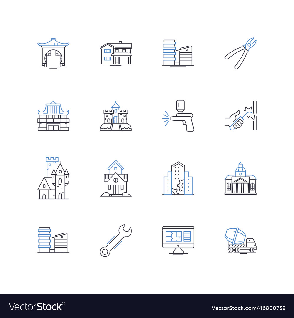 Modeling Line Icons Collection Runway Fashion Vector Image