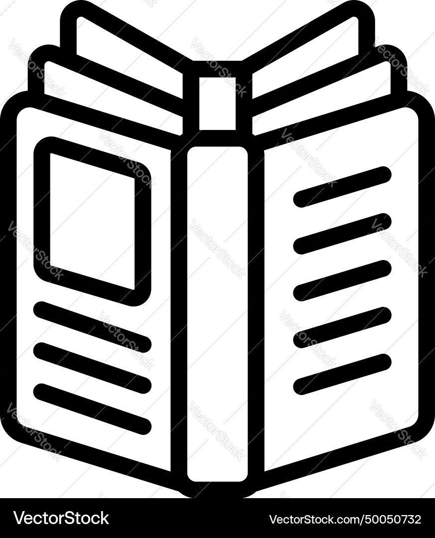 Open new book icon outline lexicon volume Vector Image