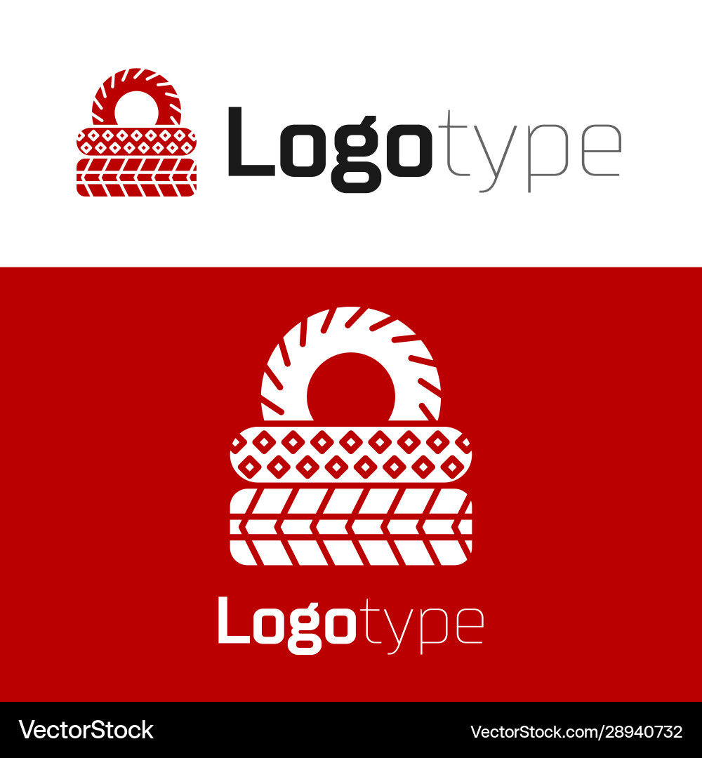 Red car tire icon isolated on white background Vector Image