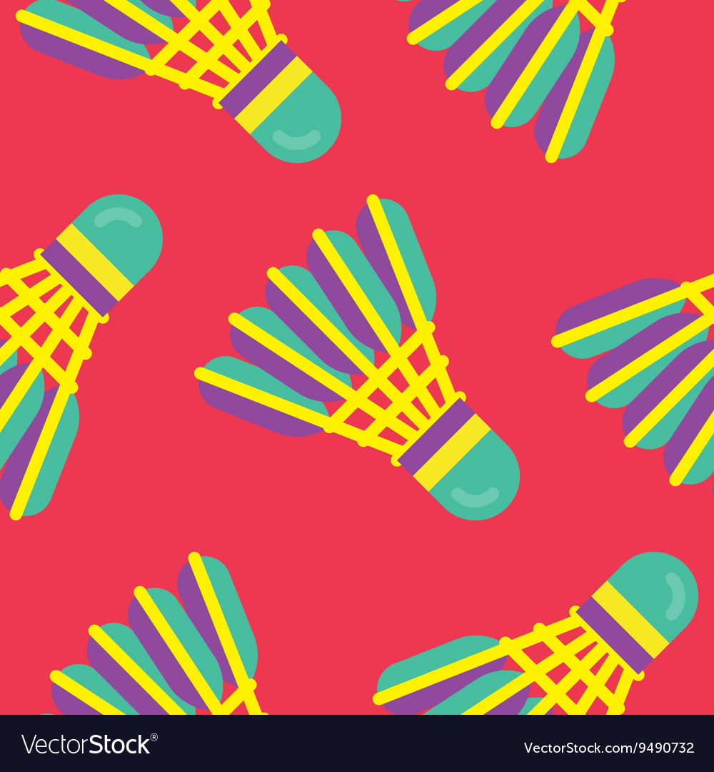 Seamless badminton pattern Royalty Free Vector Image