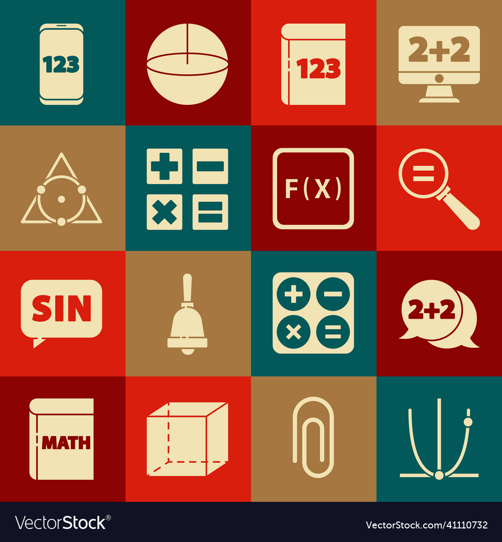 Set Graph Schedule Chart Diagram Equation Vector Image