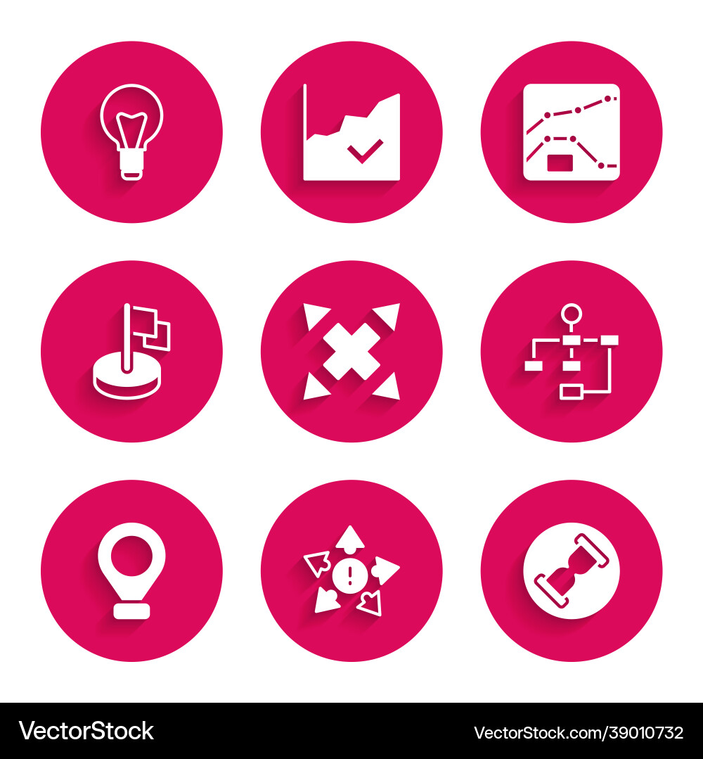 Set many ways directional arrow old hourglass Vector Image