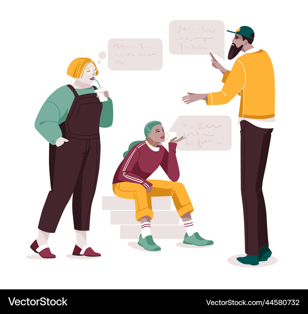 Set of multiethnic people talking or speaking Vector Image
