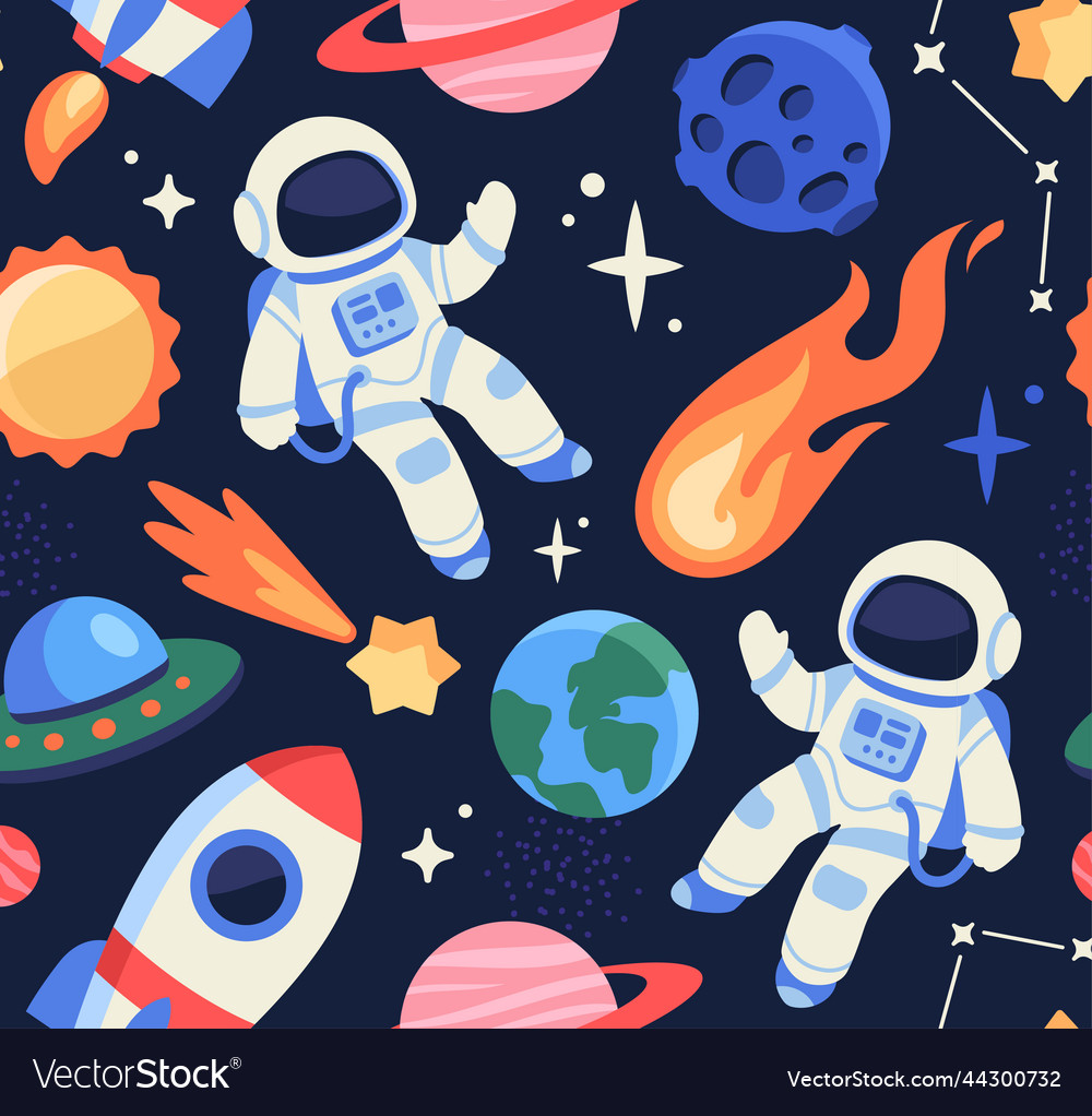 Space seamless pattern Royalty Free Vector Image