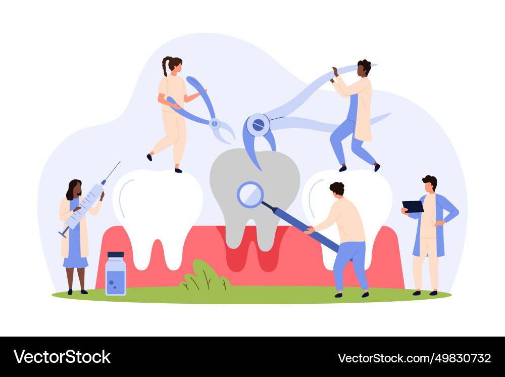 Tooth extraction procedure removal of bad Vector Image