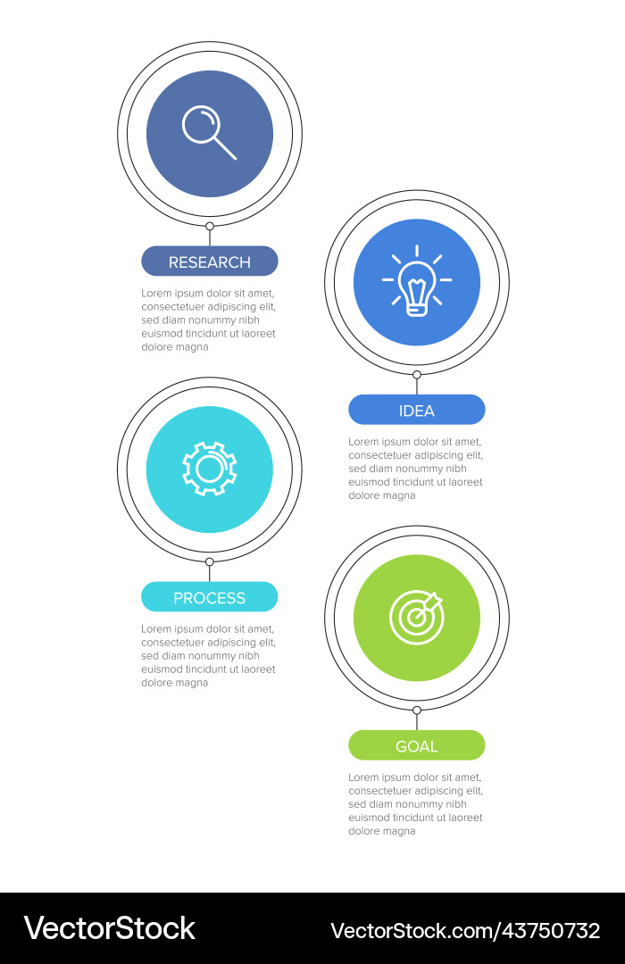 Vertical infographic design with icons and 4 Vector Image
