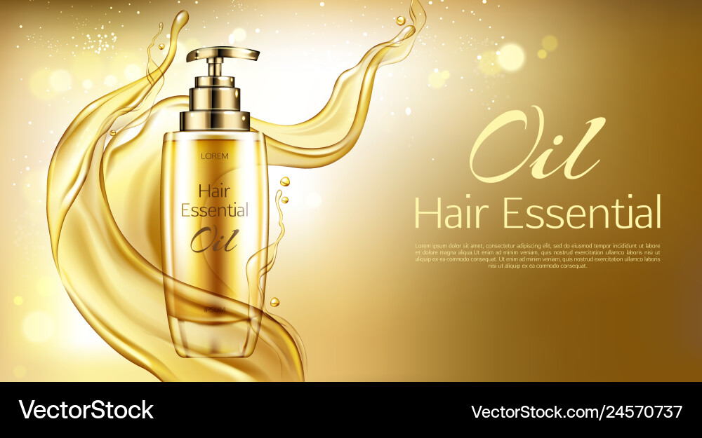 3d realistic oil essence ad poster Royalty Free Vector Image